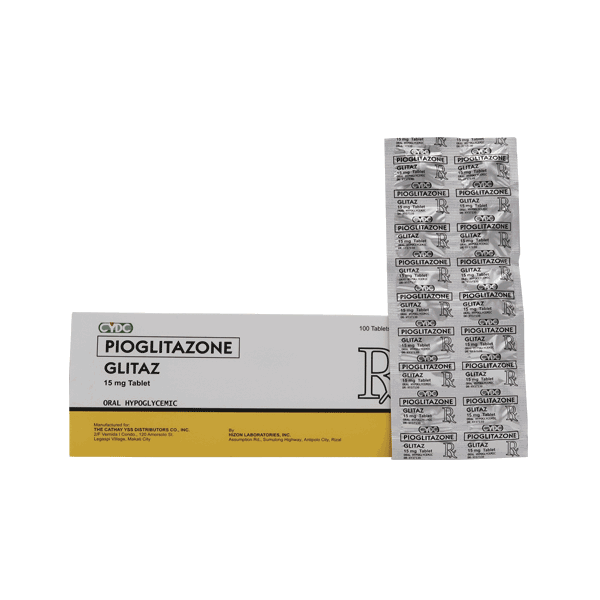 GLITAZ Pioglitazone Hydrochloride 15mg Tablet 1's price in the ...